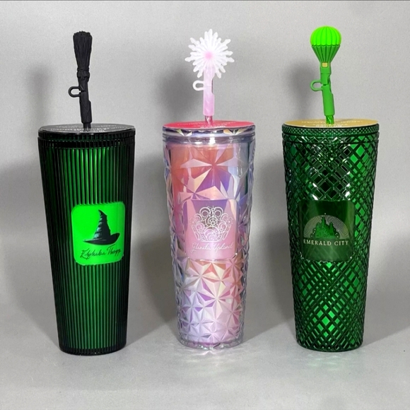 Starbucks | Dining | Starbucks Wicked Set 24oz Tumblers Elphaba Emerald ...